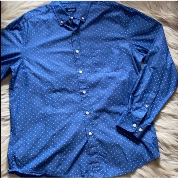 Basic Editions | Shirts | Basic Editions Long Sleeve Blue Polka Dot ...